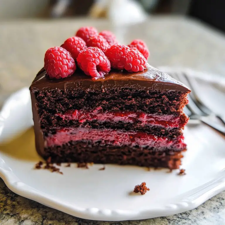 Gâteau chocolat framboises
