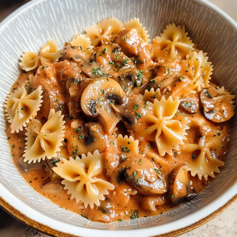 Pâtes Farfalles Rose Champignons